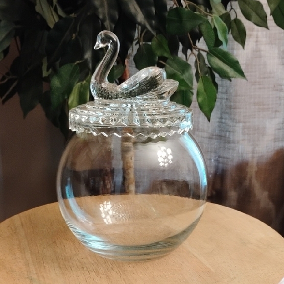 Vintage | Storage & Organization | Vintage Glass Swan Lid Jar | Poshmark